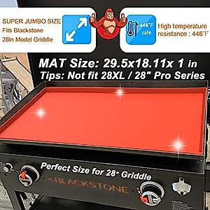 28" Silicone Griddle Mat Fit for Blackstone 28 inch Griddle,Silicone Mat for 28 inch Blackstone,Heavy Duty Griddle Silicone Mat 28 inch for Blackstone(Does not fit 28"XL/28" Pro Griddles Series)