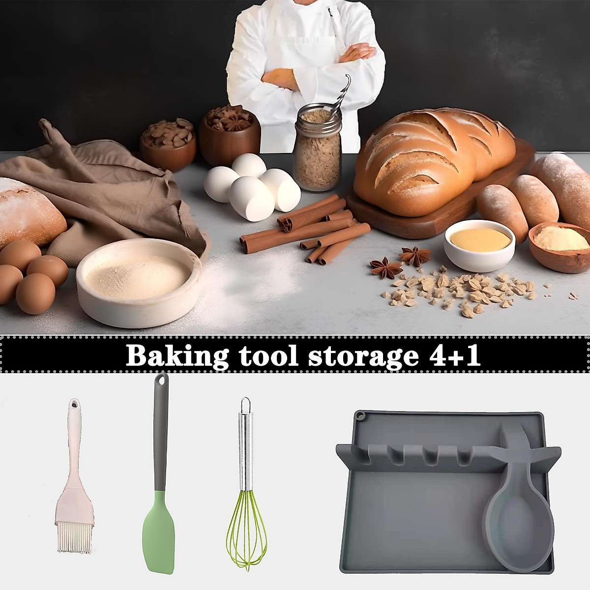 XIAOLIUYI 1Pack Premium Silicone Spoon Rest - large spoon rest, silicone utensil rest,spoon rest for stove top