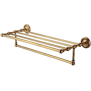Towel Rack Antique Towel Rack Hanger, Copper Towel Rack, Bathroom Toilet Perforated Towel Rail, Bronze Towel Holder Towel Shelf