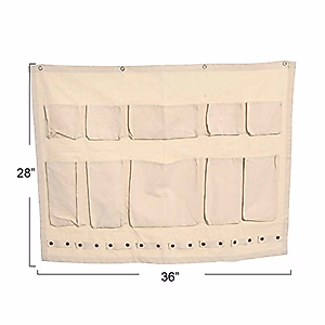 Household Essentials Short Canvas Craft and Garden Wall Organizer, Natural