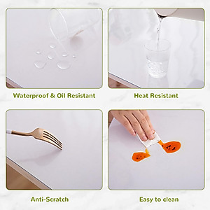 Eisdroma 14 x 24 Inch Clear Table Cover Protector, Clear Desk Mat, Clear Table Protector, 1.5mm Thick Plastic Table Cover, Vinyl Table Protector, Clear Desk Pad, Desk Mats on Top of Desks