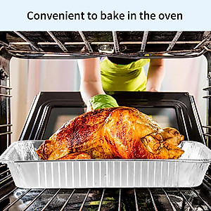 LUCKMETA Disposable Aluminum Foil Pans 21 x 13 Full Size (20 Pack) Heavy-Duty, Rectangular Food Containers Great for Baking, Cooking, Heating, BBQ, Storing, Prepping Food