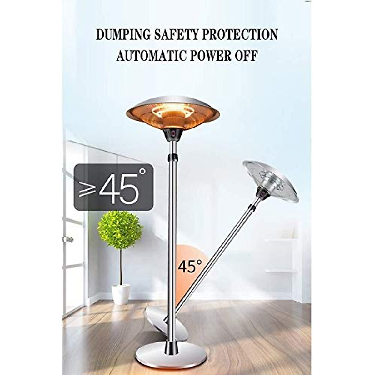 LUYIYI Heater, Outdoor Commercial Umbrella Heater Stove, Height Adjustable, Suitable for Home Garden