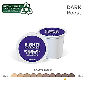 Eight O'Clock Dark Italian Espresso Coffee, Keurig Single Serve K-Cup Pods, Dark Roast, 32 Count