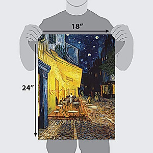 PalaceLearning Cafe Terrace at Night Poster by Vincent Van Gogh - 1881 - Fine Art Print - The Cafe Terrace on The Place du Forum (Laminated, 18" x 24")