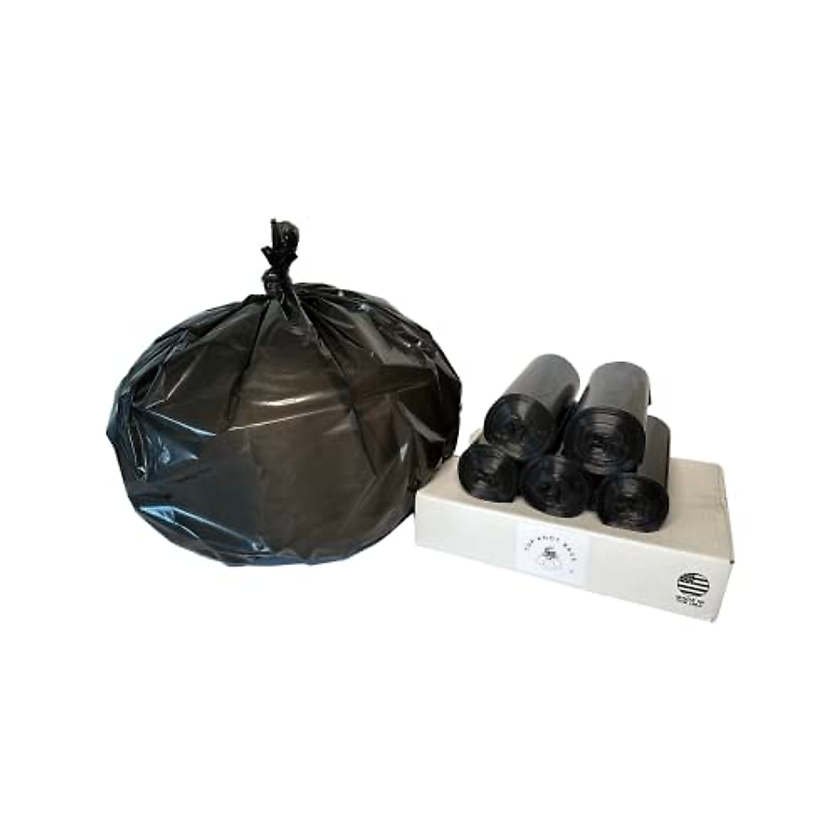 Top Knot Bags 45 Gallon Garbage Trash Bag 40X46" 1.2 Mil Black 100 Count Can Liner Bulk 40 Gallon 41 Gallon 42 Gallon 43 Gallon 44 Gallon Made in USA