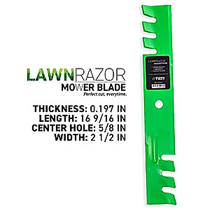 8TEN LawnRAZOR Mower Blade for Gravely Scag Hustler John Deere 48 inch Deck 795757 481706 482461 (Heavy Duty Toothed Mulching) 3 Pack