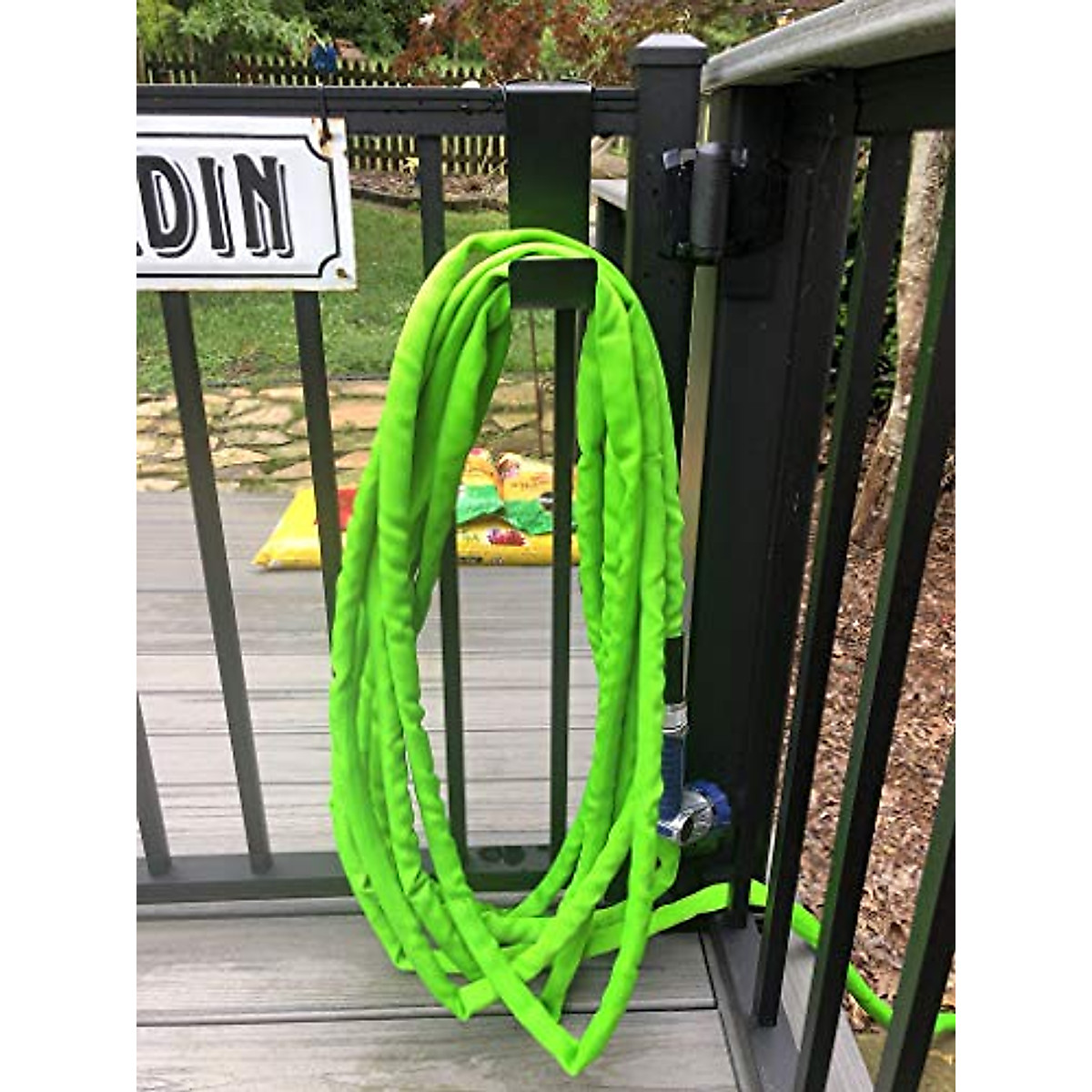 MIDE Products Aluminum Slip-on Fence Hooks, Fits 1-1/4 Inch to 1-5/8 Inch Thick Fences, 10" Long, Black