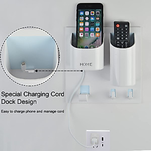 OKOMATCH Bedside Shelf Caddy Drink Beer Holder Can Wall Mounted | Adhesive Stick On | 3 Hooks Drain Hole Design Cellphone Organizer | Gaming RV Boat Bedroom Office