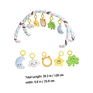 Kisangel 4pcs Stroller Travel Shape Toy with Crib Adorable Rattle Mobile Baby Accessories Seat Bed Pendant Car Soft Play Ornament Learning for Infant Bell Arch Moon Activity Hanging Toys