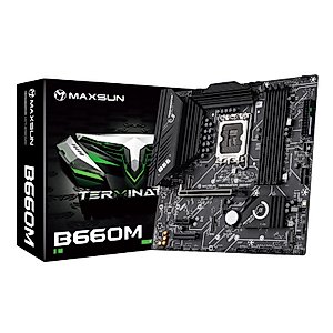 MAXSUN Terminator B660 LGA 1700(Intel 12th Gen) mATX Motherboard (PCIe 4.0, DDR4,3xM.2 Slots, 2.5Gb LAN, DP, 2 x HDMI, VGA, Rear USB 3.2 Gen 1, Front USB 3.2 Gen 2 Type-C)