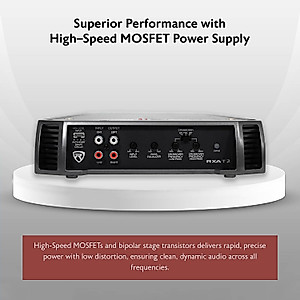 Rockville RXA-T2 2400W 2-Channel Car Amplifier, Dyno-Certified RMS, MOSFET Power Supply, Elna Capacitors, Class A/B, Perfect for Car Audio and Subs