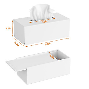 FEMELI Acrylic Tissue Box Cover,Rectangular Facial Tissue Holder Case Dispenser for Bathroom Kitchen Bedroom Office