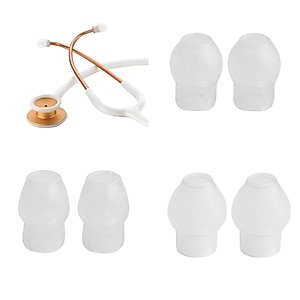 5 Pairs 3 Sizes(S/M/L) MDF Stethoscope Ear Tip Pieces Earplug Replacement Parts, Soft Silicone Prestige ADC Stethoscope Eartip Earbuds Spare Part, Bonus 2Pcs Ear Bud Cover for Littmann Stethoscope