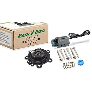 Contractor Rain Bird 100-DV Series Valve Rebuild Kit w/Diaphragm Repair Kit & Replacement Solenoid black AAA_SDK_1