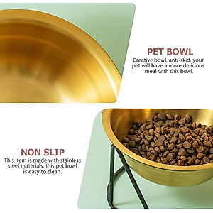 ULTECHNOVO Elevated Cat Bowls,Raised Cat Food Water Bowl with Stainless Steel,Porcelain Pet Dishes for Cats and Small Dogs
