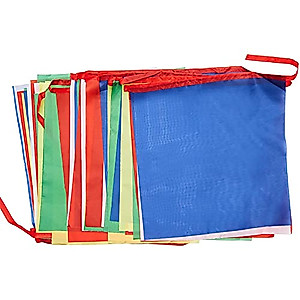 Blank Tibetan Prayer Flags, Traditional Design with 5 Element Colors (9.5 x 9.5 In, 25 Flags)