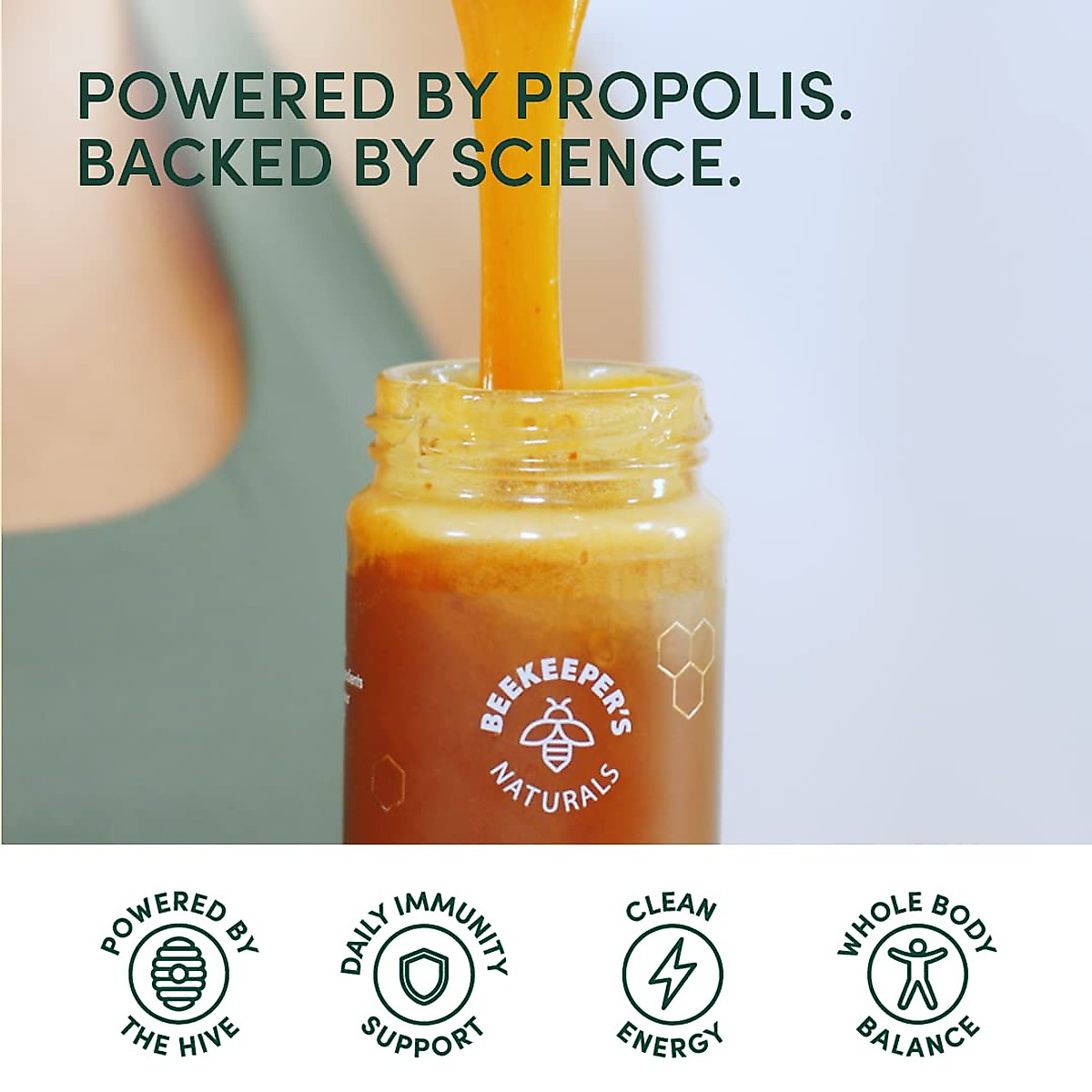 Superfood Honey by Beekeeper's Naturals - Bee Pollen, Royal Jelly, Propolis, Honey - Natural Energy, Immune Support, Mental Clarity, Athletic Performance (11.6 oz)