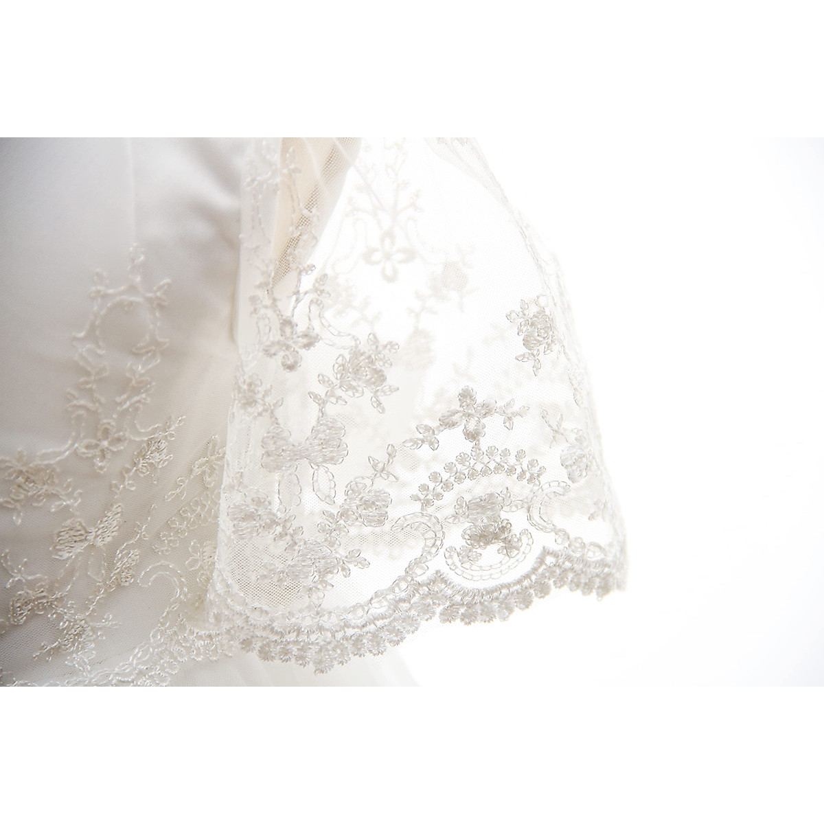 Glamulice White Baby Girls Christening Baptism Tulle Dresses 3-6 Lace Floral Embroidered Newborn Birthday Party Wedding Gowns Infant Photo Shoot Communion Pageant Outfits Dress & Bonnet & Shoes 3M