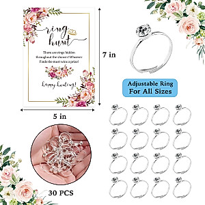 Ring Hunt Game, Bridal Shower Game, Bridal Shower Decoration, Bachelorette Decoration Party, Engagement Party Game, Bridal Shower Party Ring Scavenger Hunt-JZXB005