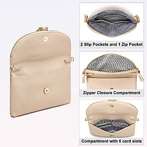 Solene Women's Envelop Clutch Crossbody Bag With Tassels Accent (WU075-Nude)