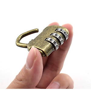 SDTC Tech 2-Pack Mini Antique Password Padlock Retro Vintage Style Handbag Shape Bronze Locks
