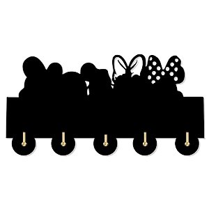 Mickey Mouse Key Hooks Disney Key Hooks Self-Adhesive Key Rack for Entryway, Kitchen,5 Hook Black Heavty Duty 11lb (Mickey Mouse 2)
