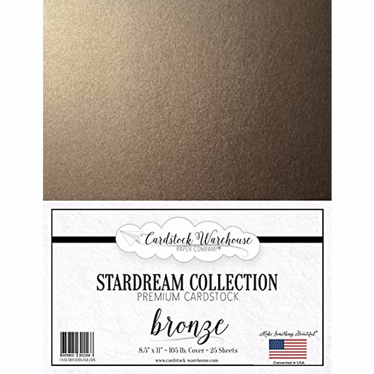 Bronze Stardream Metallic Cardstock Paper - 8.5 X 11 Inch - 105 Lb. / 284 Gsm Cover - 25 Sheets From Cardstock Warehouse
