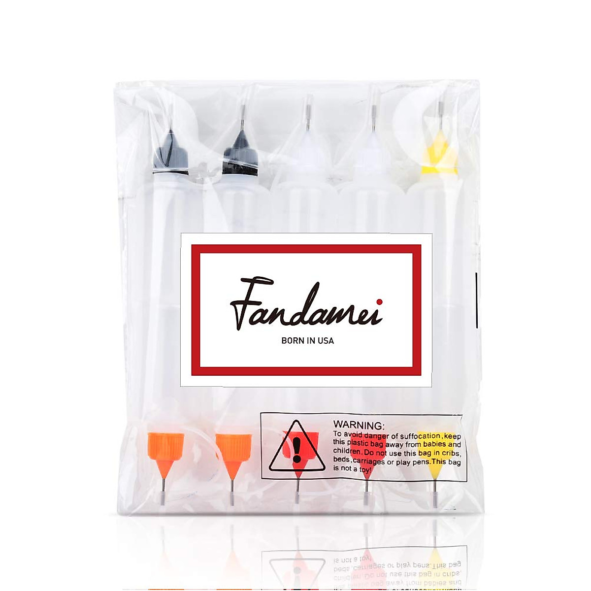 Fandamei 10 PCS Precision Tip Applicator Bottle, 5 Color Glue Applicator Bottle with 5PCS Mini Funnel, 30ml/1 Ounce Fine Needle Tip Squeeze Bottle for Alcohol Ink DIY Quilling Craft Acrylic Painting