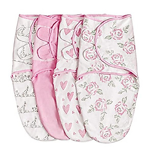 Soarwg Kids Baby Swaddle, Swaddle Blanket, Swaddle Sack, Nursery Swaddling Blankets 0-3 Months, STANDARD 100 by OEKO-TEX, Adjustable Newborn Swaddle Wrap Infant Sleep Sacks Babies Preemie 4 Pack Small