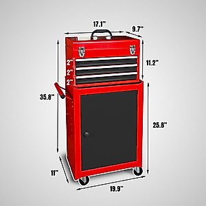 TCE ATBD134U-RB, 11" 19.9" 35.8", Red/Black