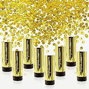 Confetti Poppers Cannons for Wedding Birthday Graduation Baby Shower Anniversary Christmas New Year's Kids Fun Party Supplies Decorations and Favors (Gold)