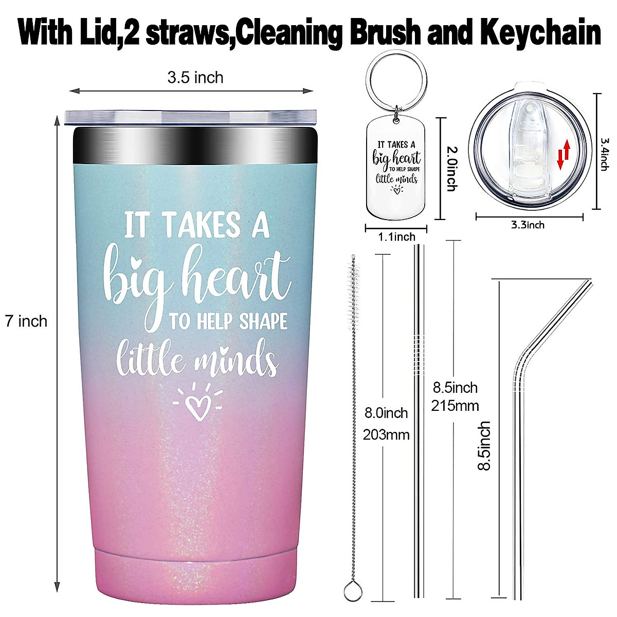 Fufandi Teacher Valentines Gift, Teacher Gifts for Women - Teacher Appreciation Gifts, Thank You Christmas Gifts Ideas for Teachers - Best Teacher Gifts from Student - Tumbler Cup