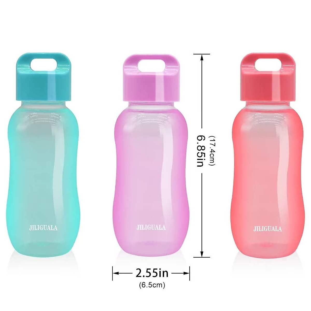 JILIGUALA Plastic Coffee Travel Mugs Water Bottle Sports Water Bottle Cup for Milk, Coffee, Tea, Juice Size 350ml (12oz), Pack Of 4