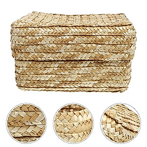 DOITOOL Wicker Storage Baskets 1pc Straw Storage Basket Wicker Child Cosmetic Wedding Wedding Basket