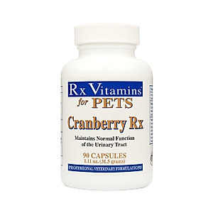 Rx Vitamins Cranberry Pills for Dogs - Cat Urinary Tract Medicine Support - UTI Treatment for Pets - Dog & Cat Urinary Relief Aid - 90 Cap.
