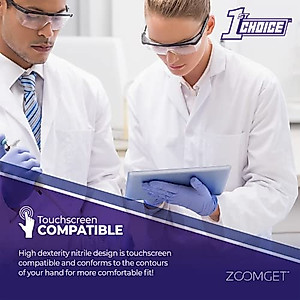 1st Choice Nitrile Disposable Gloves, 3 Mil Blue Nitrile Gloves Large, Case of 1000 Medical Gloves Disposable Latex Free