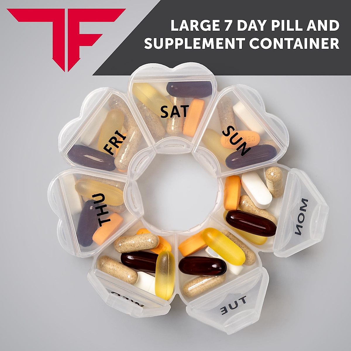 ThinkFit Large Black Meal Prep Lunch Bag, 8 Portion Control Containers, Pill Dispenser, Shaker Cup & 2 XL Reusable Ice Packs