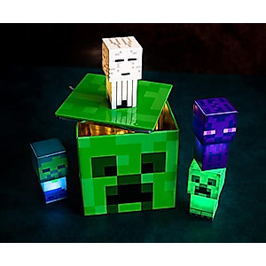 MINECRAFT Creeper 4-Inch Tin Storage Box Cube Organizer with Lid | Basket Container, Cubby Cube Closet Organizer, Home Decor Playroom Accessories | Video Game Toys, Gifts and Collectibles
