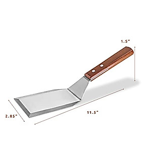 Bellemain Stainless Steel Spatula | Heavy Duty Spatula Turner with Beveled Edges & Hardwood Handle | Large Metal Spatula for Cast Iron Skillet, Flat Top Grill | Griddle Scraper | Hamburger Spatula