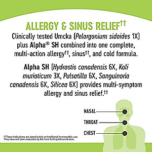 Nature's Way Umcka Allergy and Sinus Homeopathic Chewable Tablets- Cherry Flavor- 20 Count