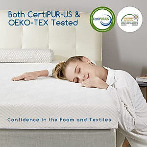 MyAnts 4 Inch Gel Memory Foam Mattress Topper Full, Soft Bed Toppers, Comfort and Cooling Mattress Topper Pad with Removable Bamboo Cover, Adjustable Straps & Pressure Relief, CertiPUR Certified Foam