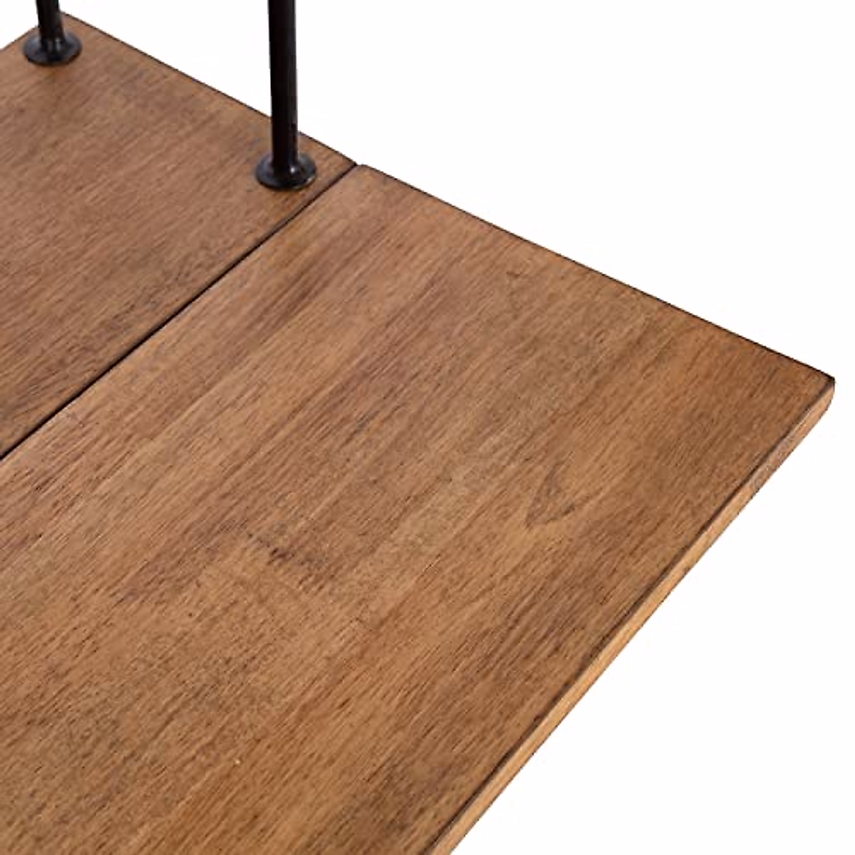 Kate and Laurel Walters Modern Farmhouse Wood and Metal Floating Desk with Folding Drop-Leaf Design, 31x30x14, Rustic Brown/Black