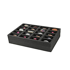 Polar Whale 4 Large Compact Organizer Stands Premium Durable Black Foam Tray Washable Waterproof Insert Storage for Home Bathroom Bedroom Cosmetic 16 x 11 x 3 Inches 20 Compartments