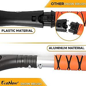 EcoNour 27" Car Snow Brush and Ice Scrapers for Car Windshield (2 Pack) | Scratch Free Bristle Head Snow Brush & Tough Window Snow Scraper with Aluminium Body | Snow Removal Winter Car Accessories