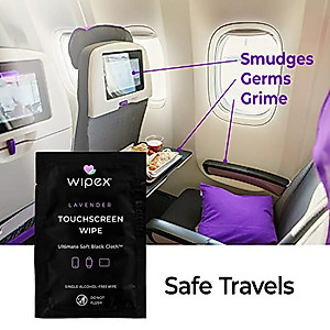 Wipex Screen Wipes for Electronics 24 Individually Wrapped Plant Based Screen Cleaner Wipes Large Soft Phone Wipes | Electronics Wipes (5.9"x4.92") Tech Wipes for iPhone (Box of 1 (24pcs))