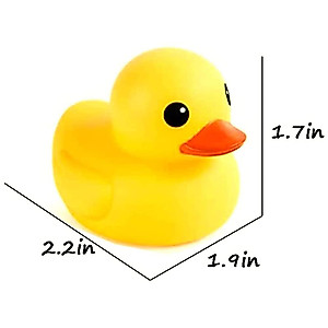 Bath Duck Toys 12 PCS Yellow Rubber Ducks Squeak & Float Ducky Baby Shower Pool Toy for Toddlers Kids Boys Girls