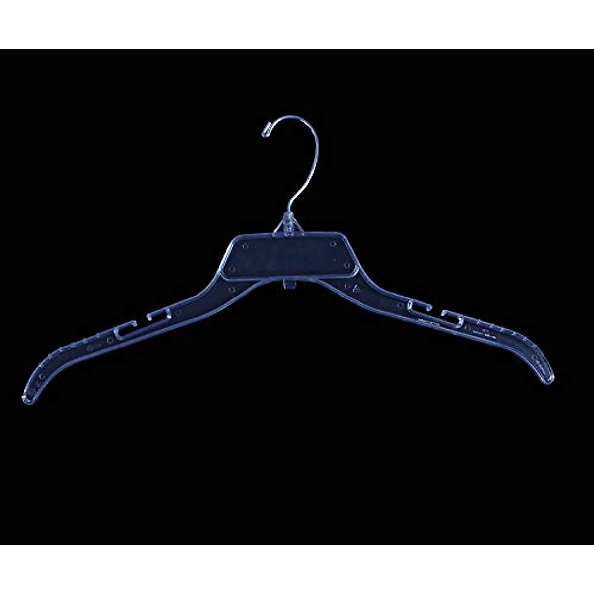 Only Hangers 17 Inch Plastic Clear Unbreakable Top Swivel Hook for T Shirt Blouse Jacket Coat Sweater & More, Pack of 50pcs