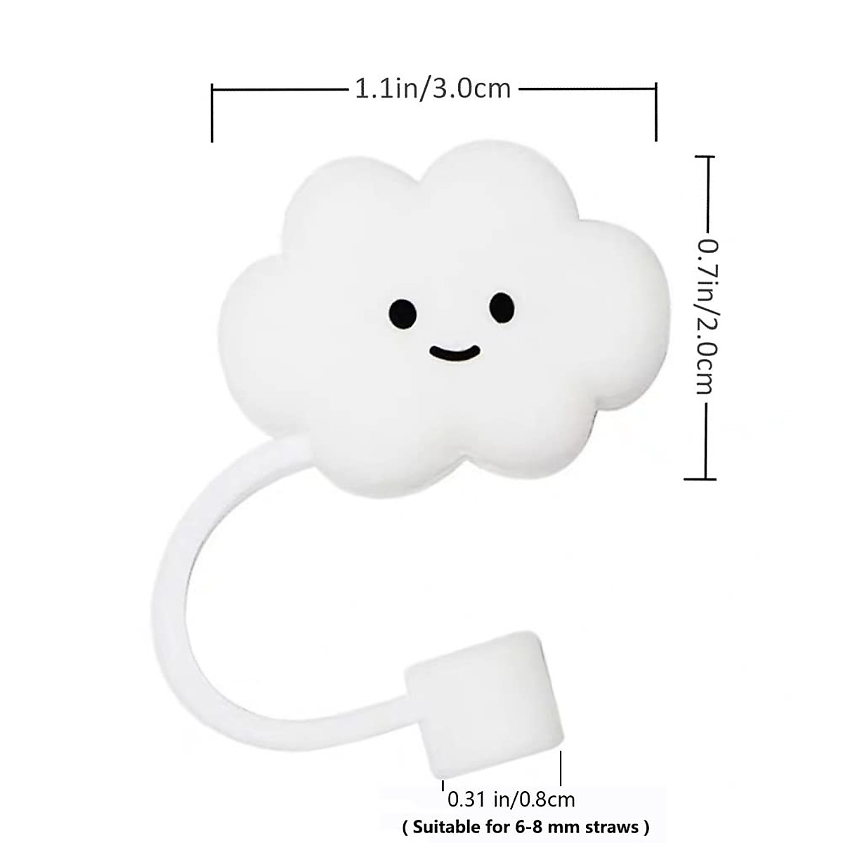 SEWACC 2 Pcs Straw Covers Cloud Shape Silicone Straw Caps Reusable Drinking Straw Tips Lids Straw Toppers for Home Office