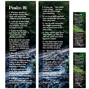 Gueevin 70 Pcs Psalm 91 Bookmarks Christian Bookmarks with Bible Verse Quotes Religious Bookmarks about Protection for Christian Gift Men Women Kids, Military, Firefighters, EMS Paramedics, Policemen